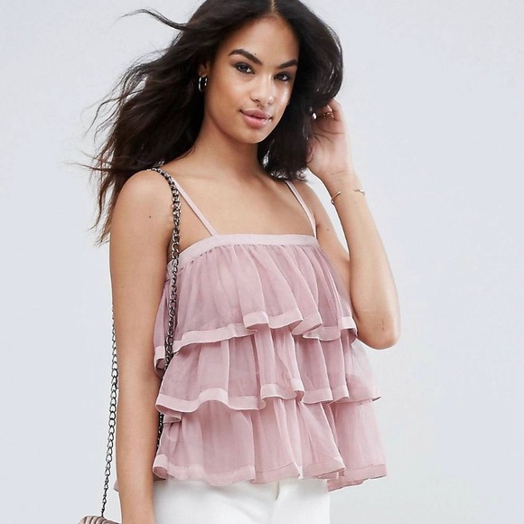 ASOS | Tops | Asos Cami Top With Pretty Tiered Ruffles | Poshmark